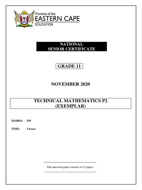 Technical Maths P2 Qp Nov 2020 Eng Pdf Sphere Circle