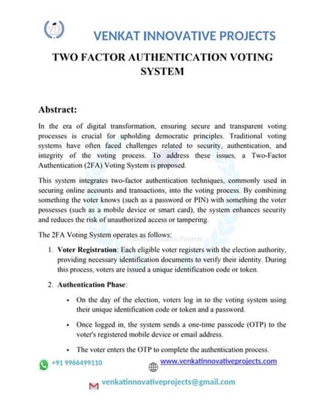 Vip25p508two Factor Authentication Voting Systemdocx
