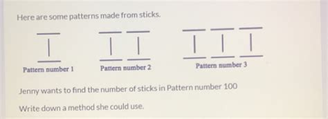 Solved Here Are Some Patterns Made From Sticks Pattern Number 1 Pattern Number 2 Pattern