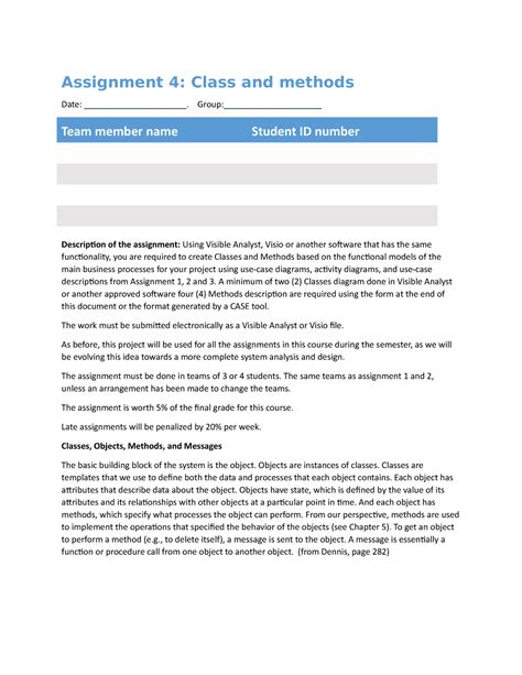 Assignment 4 Template Assignment 4 Class And Methods Date Group