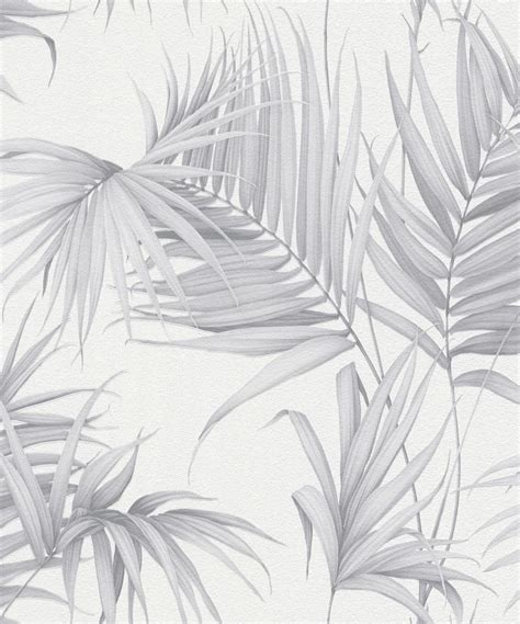 Gray Palm Leaf Wallpaper Leafimagespics
