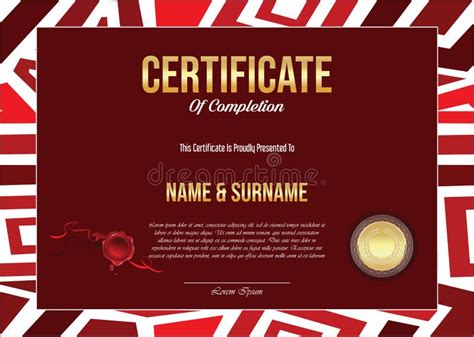 Certificate Or Diploma Retro Design Template Stock Vector Illustration Of Certification