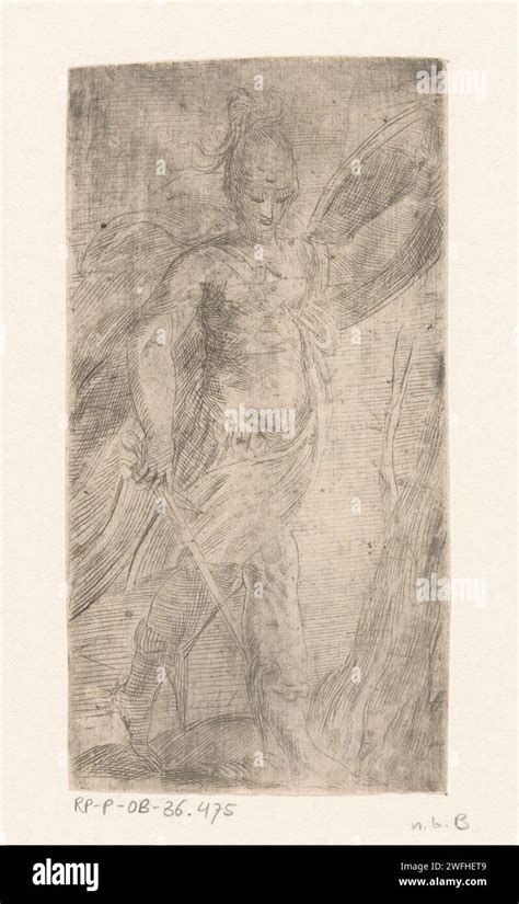 Woman With Sword And Shield Possibly Minerva Schiavone Attributed To