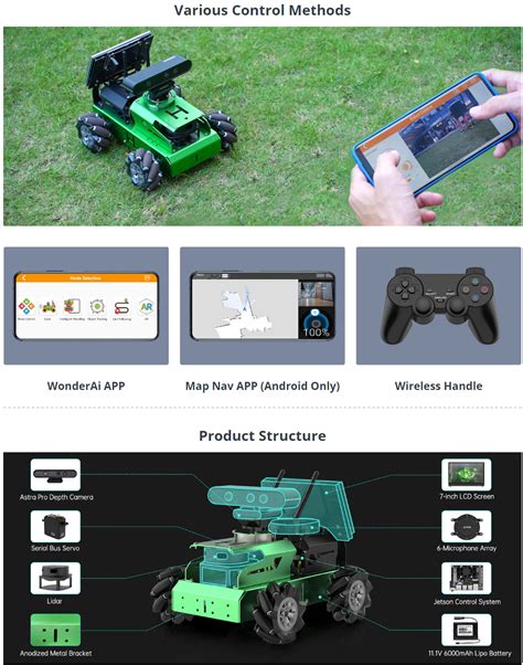 Hiwonder Jetauto Ros Robot Car Powered By Jetson Nano With Lidar Depth