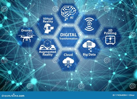 Digital Transformation Concept 3d Rendering Stock Illustration Illustration Of Digitization