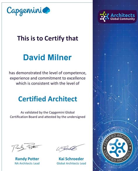 Capgemini Certified Architect I Am Thankful To Have Achieved The Certified Architect Designation