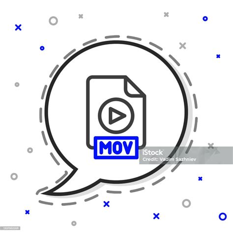 선 Mov 파일 문서입니다 흰색 배경에서 격리된 이동 버튼 아이콘을 다운로드합니다 Mov 파일 기호입니다 오디오 및 비디오