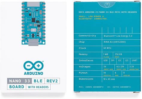 Arduino Nano 33 Ble Rev2 With Headers Abx00072 Nrf52840 Micropython Small Form Factor