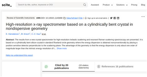 High Resolution X Ray Spectrometer Based On A Cylindrically Bent