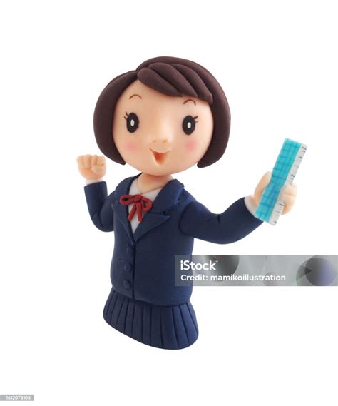 제복을 입은 소녀의 상반신이 통치자를 들고 배짱을 들고 포즈를 취하는 모습 고등학교에 대한 스톡 벡터 아트 및 기타 이미지 고등학교 공립 학교 공부 Istock
