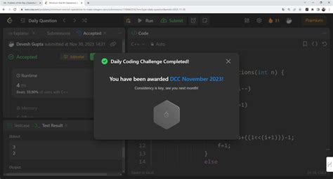 devesh g on linkedin leetcode dccnovember2023 codingchallenge achievementunlocked