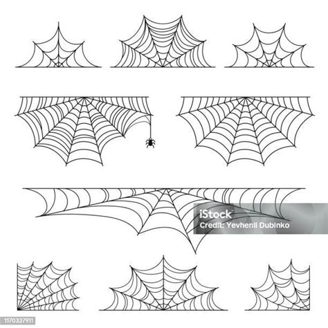 할로윈 거미줄 세트입니다 할로윈 거미줄 프레임과 테두리 장식무서운 요소 손으로 그린 거미줄 또는 매달려 거미줄 거미줄 거미줄에 대한 스톡 벡터 아트 및 기타 이미지 Istock