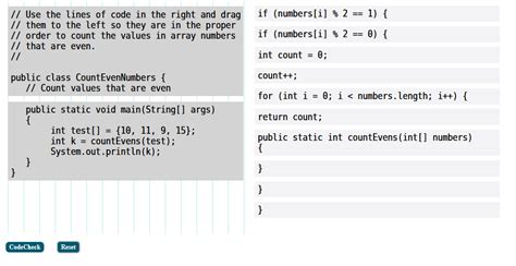 Solved Use The Lines Of Code In The Right And Drag If Chegg