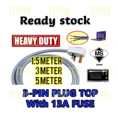 Pro Power Supply 3 Pin Plug Top With 3 Core Cable Uk Plug With Fuse 13a Charger Computer Cord