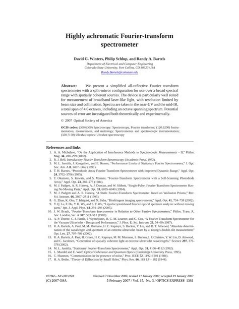 Pdf Highly Achromatic Fourier Transform Spectrometer Dokumen Tips