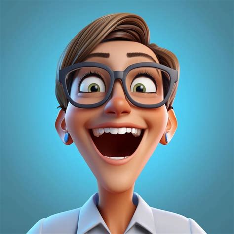 Premium Photo 3d Character Avatar Of A Girl With A Laughing Facial Expression