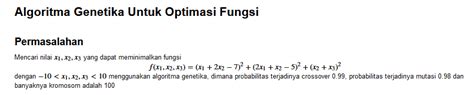 Github Rinroya Algoritma Genetika Untuk Optimasi Fungsi Implementasi Algoritma Genetika Untuk