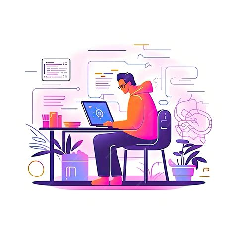 premium ai image computer coding concept flat vector illustration