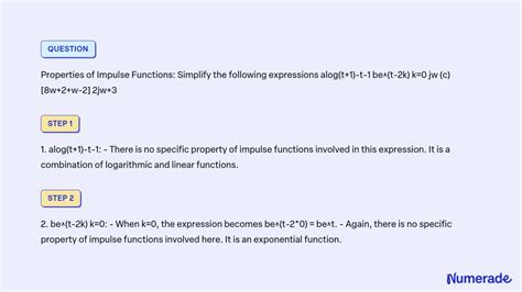 Video Solution Properties Of Impulse Functions Simplify The Following