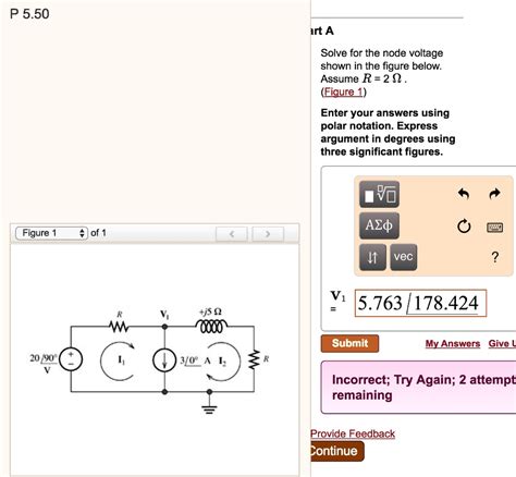 GET ANSWER P art A Solve for the node voltage shown in the figure below Assume R Ω