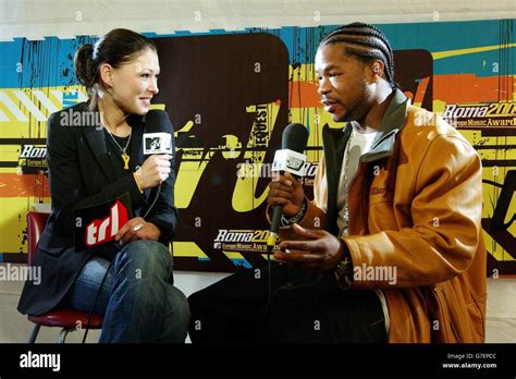 Singer Xzibit With Presenter Emma Griffiths Left During Her Appearance On Mtv S Trl Show At