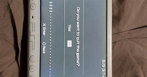 Psp 3001 For Some Reason It Wont Let Me Select Yes To Quit Out Of