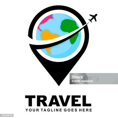 여행하다 여행 로고 투어 및 여행 로고 디자인 벡터 일러스트 레이 션 비행기에 대한 스톡 벡터 아트 및 기타 이미지 비행기