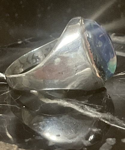 Faux Opal Sterling Silver Statement Ring Size 12 Ebay