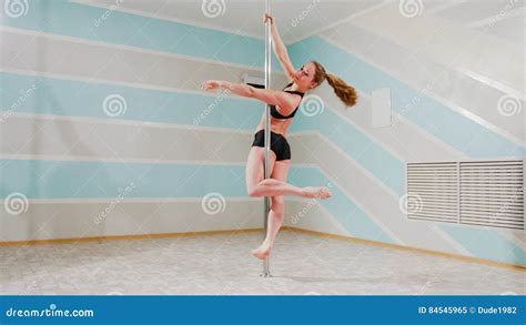Young Woman Exercise Pole Dance Fitness Stock Image Image Of