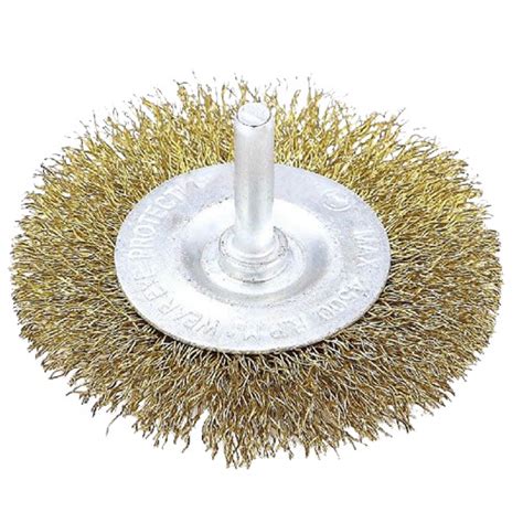 Pegatec дисковидна телена четка за бормашина права с опашка месинг Севан 7