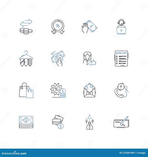 Strategic Planning Line Icons Collection Vision Goals Strategy