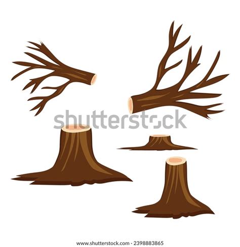 Illustration Broken Tree Stump Deforestation Broken Stock Vector Royalty Free