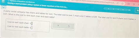Solved Systems Of Equations And Matricessolving A Word