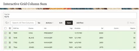 Get Interactive Column Sum Into A Page Item Know Apex