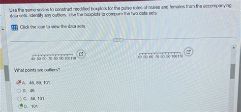 Solved Use The Same Scales To Construct Modified Boxplots