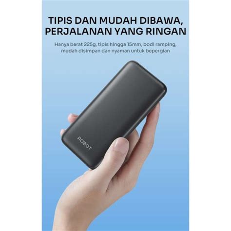 Promo Robot Rt12 Power Bank 10000mah Dual In Out Port Micro Usb Type C Biru Diskon 2 Di