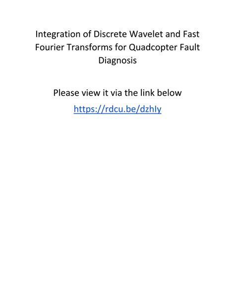 Pdf Integration Of Discrete Wavelet And Fast Fourier Transforms For