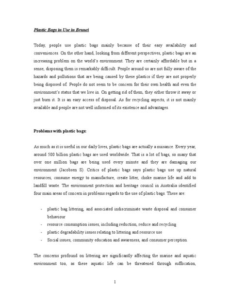 Statement Of Problem Recycling Plastic