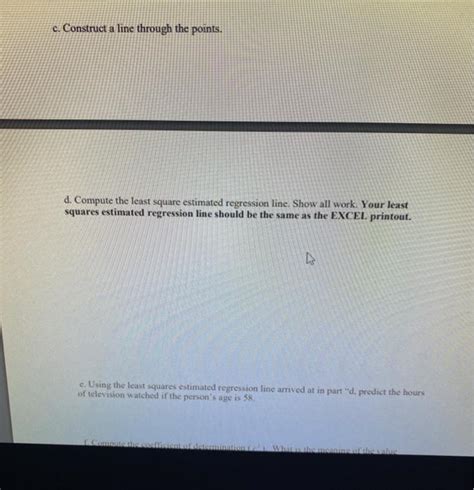Solved • Submit An Excel Printout Using Data Analysis For A