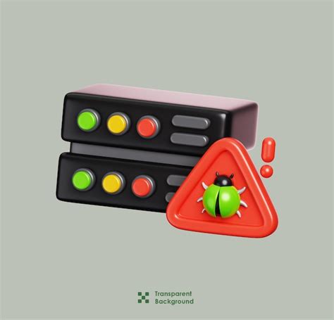 premium psd database storage server with virus bug on alert warning sign cyber security icon