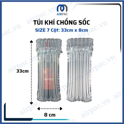 Bao Bì đóng Gói Túi Nilon Cột Khí Bọc Khí Chống Sốc Airpac Vận Chuyển Hàng Hóa Dễ Vỡ 7 Cột