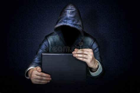 Anonymous Hacker In The Dark Stock Image Image Of Attack Face 93811589