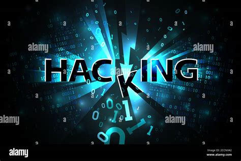 Abstract Hacking System Hacker Attack Broken Falling Binary Code