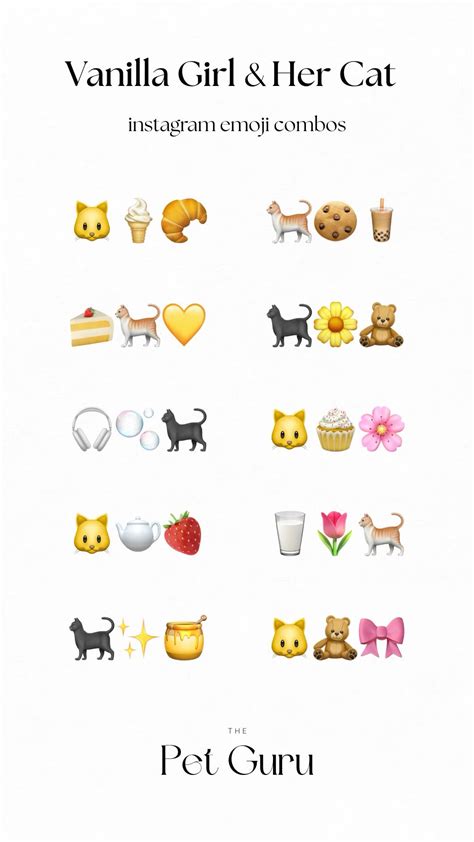Vanilla Aesthetic Emoji Combos With Cats Artofit