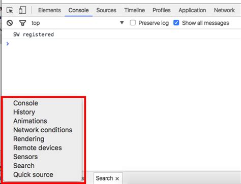 What Is This Menu In The Bottom Left Of Chrome Inspector Used For