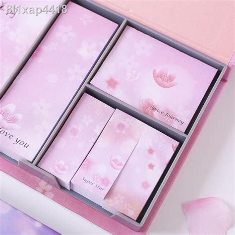 กระดาษโน้ตภาษาเกาหลีที่เต็มไปด้วยดวงดาวบนท้องฟ้าบรรจุกล่องกระดาษโน้ตปั๊มร้อนในสมุดบันทึกดอก