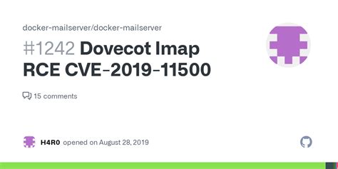 dovecot imap rce cve 2019 11500 · issue 1242 · docker mailserver