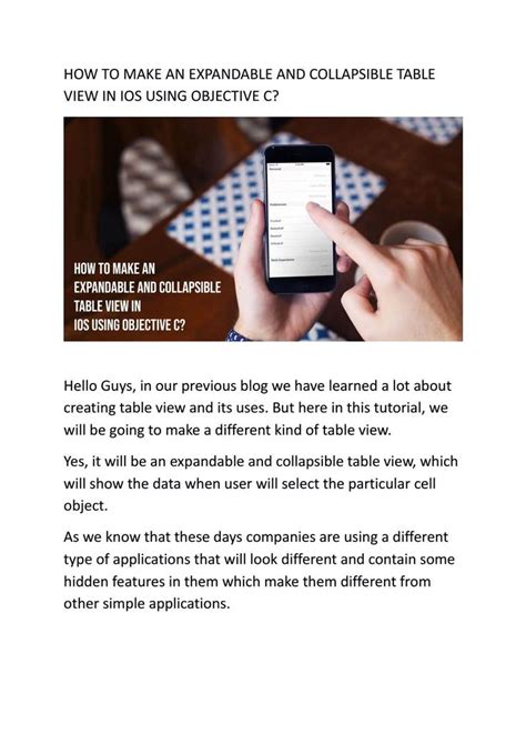 How To Make An Expandable And Collapsible Table View In Ios Using