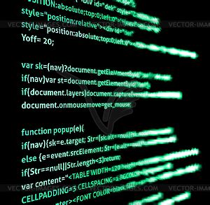 Programmer Coding On Laptop Computer On Work Desk Vector