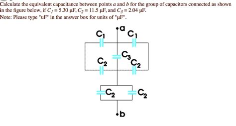 Solved Calculate The Equivalent Capacitance Between Points A Chegg